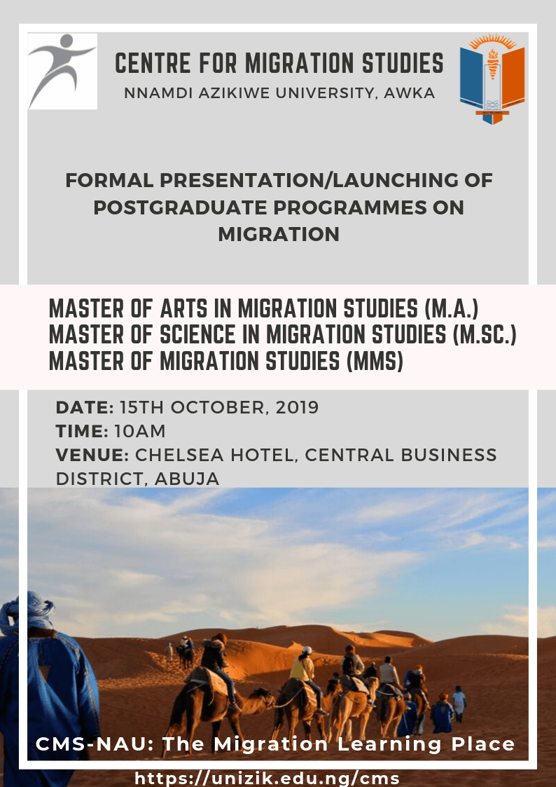 Formal Presentation of Postgraduate Programmes on Migration - Centre ...